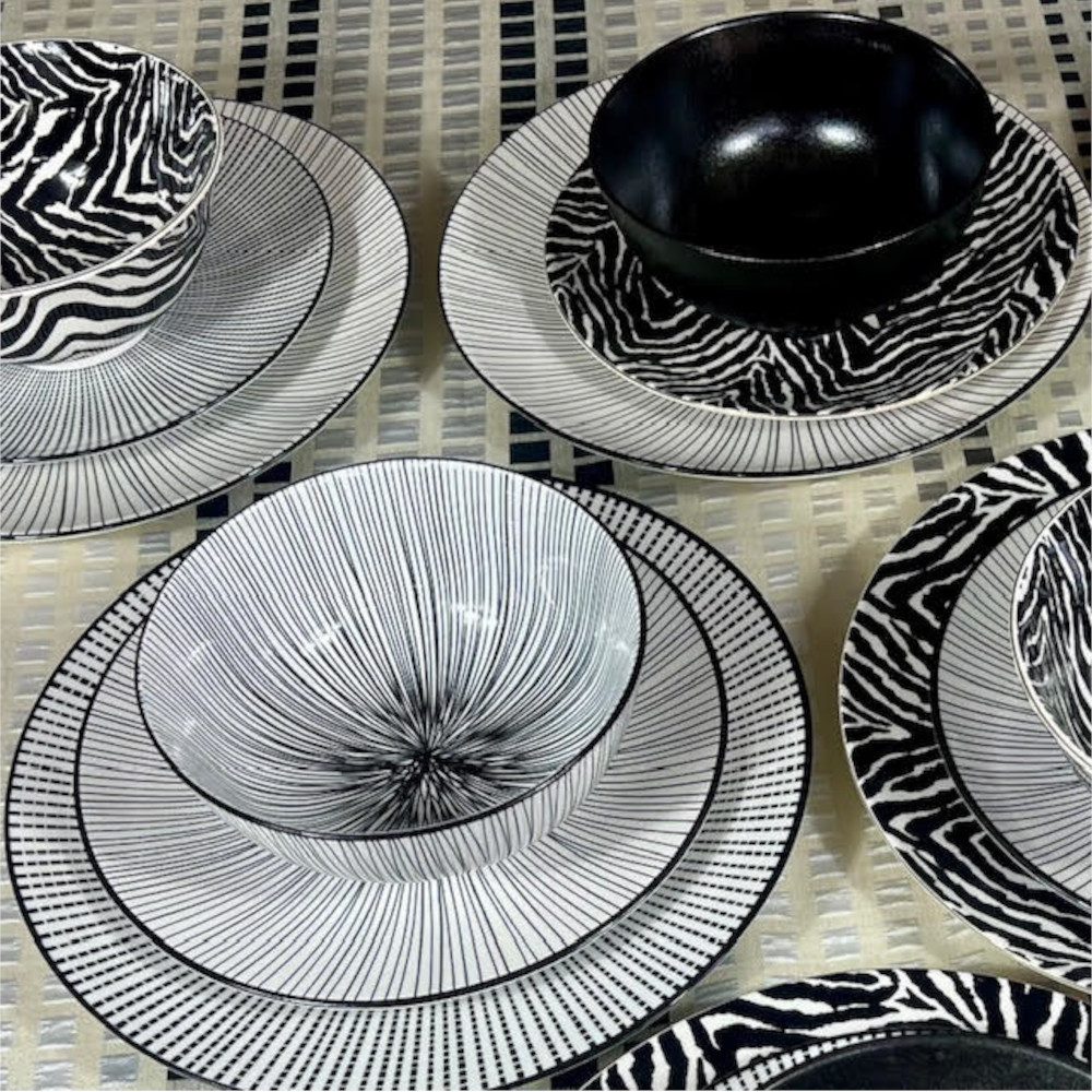 Dinner Set - Black Mix - Dynamic Dinnerware - Serendipity Gifts